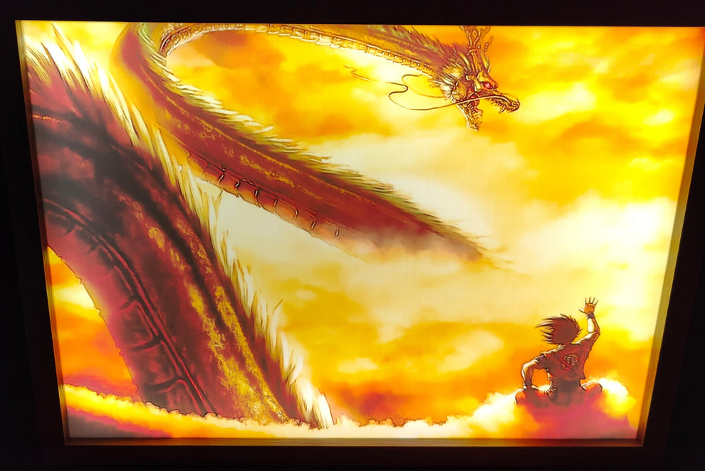 Dragon Ball - Goku And Shenron Light Up Frame Art Portrait – Flying ...