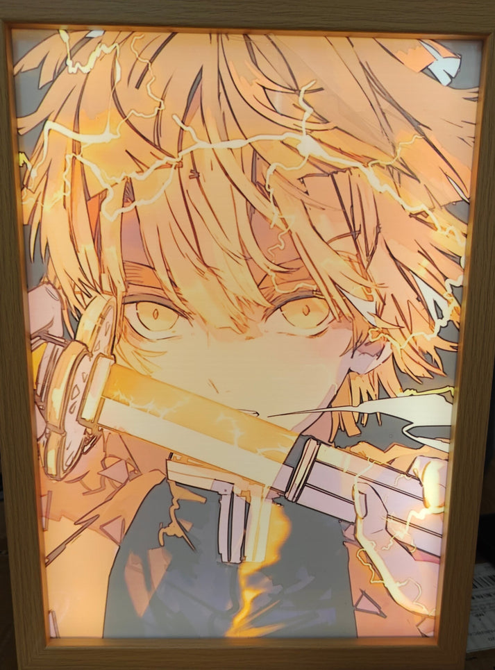 Demon Slayer - Zenitsu Style 3 Light Up Frame Art Portrait – Flying ...